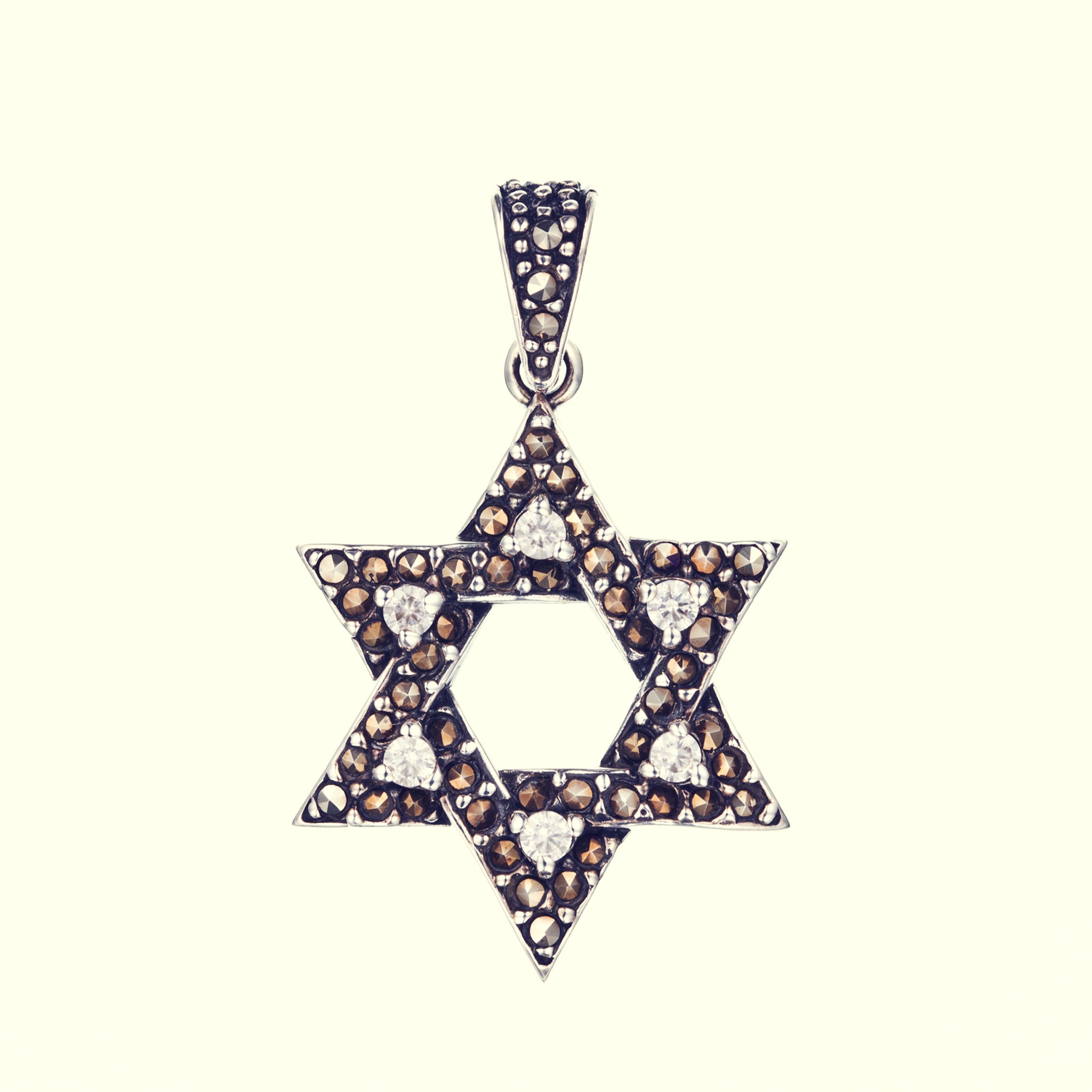 Jewish Star Pendant : L (White CZ) | Jiesch Star Pendant Top L (White ...